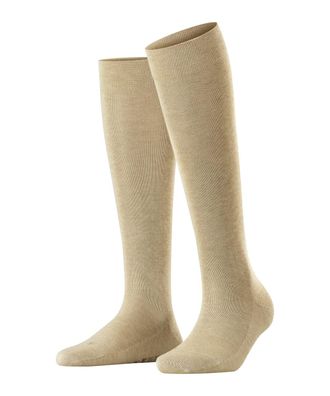 Falke Damen Kniestr&uuml;mpfe Sensitive London W Kh Baumwolle mit Komfortbund 1 Paar, Beige Sand Melange 4650, 35-38