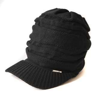 Charm by Casualbox Strick M&uuml;tze Sommer Visor Beanie - Cap Herren Winterm&uuml;tze Mit Schild Schwarz