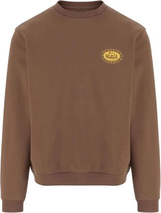Woolrich Rundhals-Sweatshirt aus Baumwollmischung mit Print - - Sweatshirts & Hoodies - Herren - Braun - XL