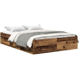 vidaXL Bettgestell ohne Matratze Altholz-Optik 120x190cm Holzwerkstoff Vidaxl