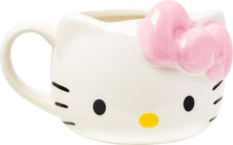 Silver Buffalo Sanrio Hello Kitty Keramiktasse mit rosa Schleife, 3D-geformt, 590 ml