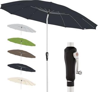 Doppler Sonnenschirm für den Garten Asia Look SL-AZ Auto Tilt 250cm Anthrazit I Gartenschirm knickbar I Kurbelschirm mit UV-Schutz 50+ I Kurbelschirm aus Alum