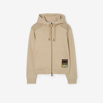 Burberry Hoodie zipp&eacute; en coton avec &eacute;tiquette Landscape, Size: XS