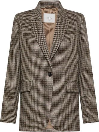 Seventy Femme, Vestes, Brun, Taille: 40 FR Giacca monopetto in pied de poule
