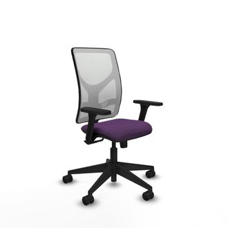 Piqueras y Crespo B&uuml;rostuhl, R&uuml;ckenlehne, Netzstoff, mit 3D-Armlehnen, h&ouml;henverstellbare Lendenwirbelst&uuml;tze, ausgestattet mit 3 Positionen und Schneideschaum, Wei&szlig;/Viol