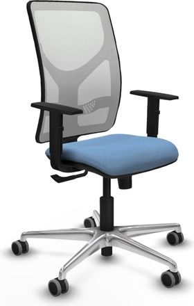 Piqueras y Crespo Schreibtischstuhl, blau, mit 1D-Armlehnen, h&ouml;henverstellbare Lendenwirbelst&uuml;tze, ausgestattet mit 3 Positionen und Schneideschaum, Wei&szlig;/Himmelblau