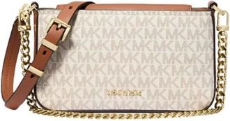 Michael Kors Femme, Sacs, Blanc, Taille: ONE Size Bryant Small Signature Logo Convertible Pochette