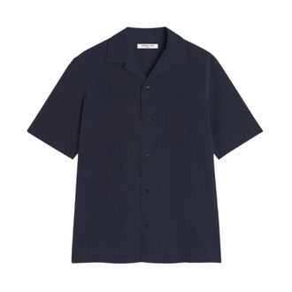 Maison Kitsun&eacute; Hemden mit kurzen &Auml;rmeln und Falten - - Shirts - Herren - Blau - L