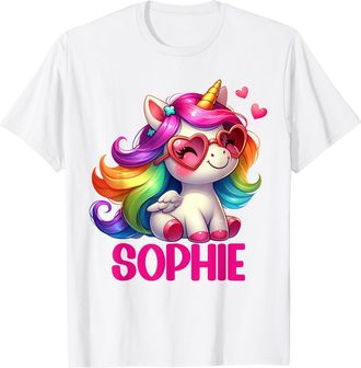 BDAZ Sophie Einhorn-Name, personalisiertes Design T-Shirt