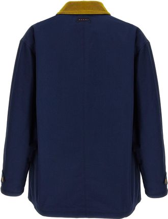 Marni Organic Cotton Gabardine Parka - Navy