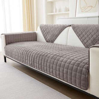 Shanna Flanell Sofabezug 1 2 3 4 Sitzer Sofabezüge Couch Überzug L Form Ecksofa Sofa Couch Überwurfdecke, Sofahusse Sofaüberwürfe rutschfest Sofa Abdeckung (