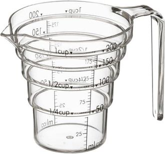 Yamazaki Tableware Yamazaki 2546 LAYER Messbecher 200ml, transparent, TRITAN Harz, minimalistisch, 12.5 x 8.5 x 8.7 cm