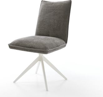 DELIFE Drehstuhl Lelio-Flex Boucl&eacute; Soft Schlamm Kreuzgestell breit Wei&szlig; 360&deg; drehbar Wippfunktion Taschenfederkern, Esszimmerst&uuml;hle