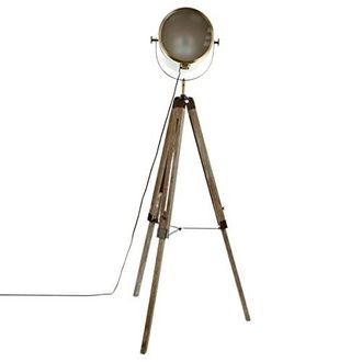 Atmosphera Atmosphera - Lampadaire trépied Ebor bronze - bois et acier H152 cm