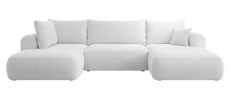 Selsey Sofa Ecksofa Eckcouch Schlafsofa Couch Mit Stauraum Schlaffunktion Pflegeleicht Polyurethanschaum U Form Links OVO Grau Boucle Abriamo