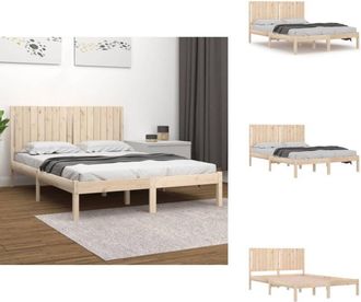 vidaXL Cadre de lit sans matelas 160x200 cm bois massif de pin - Cadre De Lit - Lit Double - Lit En Bois - Meuble De Chambre - Design Moderne