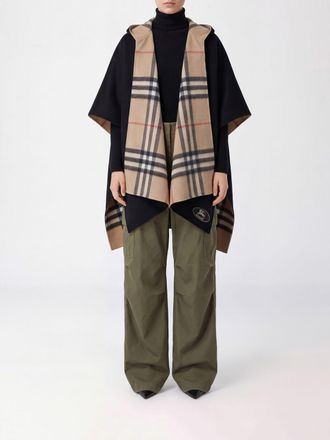 Burberry Kapuzencape aus 100% Kaschmir mit Karomuster