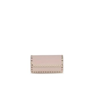 Valentino Garavani Rockstud Leder Portemonnaie - - Accessories - Damen - Rosa - ONE SIZE
