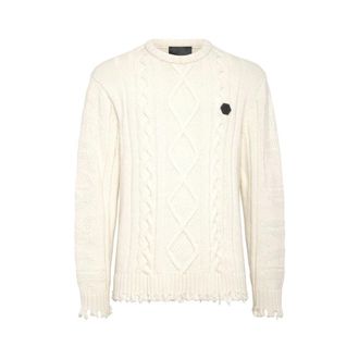 Philipp Plein Stilvoller Pullover - - Knitwear - Herren - Wei&szlig; - XS