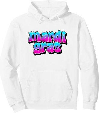 BDAZ Mardi Gras Graffiti Blau Rosa New Orleans Mobile Alabama Pullover Hoodie