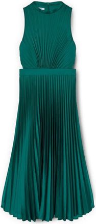 Motivi Femme, Robes, Vert, Taille: 36 FR Robe &eacute;vas&eacute;e en satin pliss&eacute;