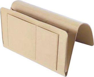 DOITOOL Filz Aufbewahrungstasche f&uuml;r Bett und Sofa Beige H&auml;ngender Organizer mit Mehreren Taschen f&uuml;r B&uuml;cher Fernbedienungen Handy Nicht Rutschendes Material 
