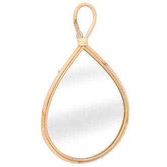 Garneck Miroir Tiss&eacute; Mural D&eacute;coratif en Osier Naturel 28 Cm Petit Miroir Circulaire pour D&eacute;coration Murale Salon Chambre Couloir &agrave; Suspendre Artisanale