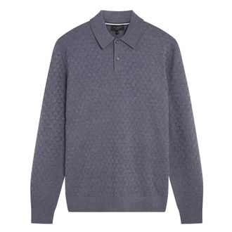 Ted Baker Morar T Stitch Strick-poloshirt In Mittelblau