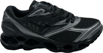 Mizuno Low-Top Sneaker - Wave-Shaped Sole Sneakers With Breathable Mesh Upp - Gr. 40,5 (EU) - in Schwarz - für Damen