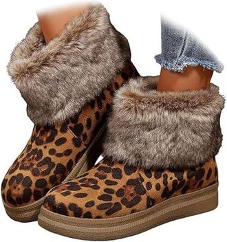 Generic Bottines pour femme - Doublure polaire - Chaude - Semelle &eacute;paisse - Confortable - En coton - D&eacute;contract&eacute;e - Antid&eacute;rapante - Pour lhiver et lext&eacute;rieur,