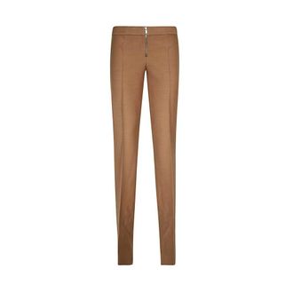 Stella McCartney Wollhose mit Rei&szlig;verschl&uuml;ssen vorne - - Trousers - Damen - Braun - XS