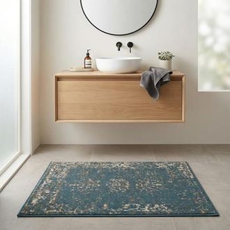 Unique Loom Sofia Kollection Traditioneller Vintage-Fl&auml;chenteppich, Blau, 100x160