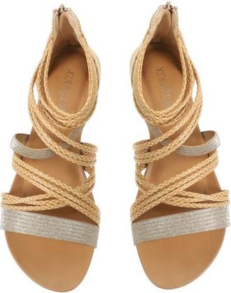 BESTONZON Sandales Plates pour Femmes à Bride Unique Semelle Antidérapante Couleur Beige Abricot Taille 40 Chaussures dÉté Légères et Confortables pour Loisirs 