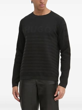 HUGO BOSS pull à détail de logo - Noir