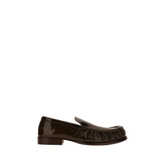 Dries Van Noten Leder-Loafer - - Shoes - Damen - Gr&uuml;n - 39 EU