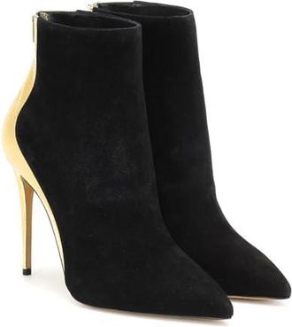Generic Bottines Sexy pour Femme &agrave; Bout Pointu et Talons Hauts, Bottine Courtes Classiques en Daim Noir &agrave; Talon Aiguille, Chaussures &eacute;l&eacute;gantes &agrave; Fermeture &eacute;cl
