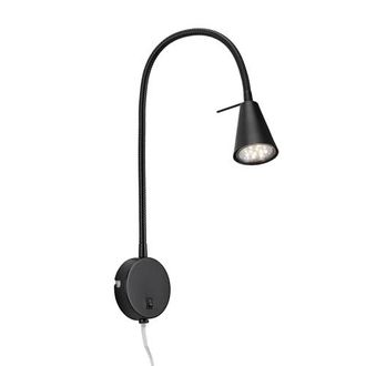 Briloner Briloner Leuchten - LED Bettlampe, Bettleuchte inkl. Flexarm, inkl. an-/Ausschalter, 4 Watt, 400 Lumen, 3.000 Kelvin, Metall, Schwarz