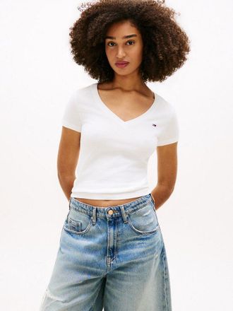 Tommy Jeans Kurzarmshirt TJW 3PACK V-NECK TEE (Packung, 3-tlg., 3er-Pack) mit V-Ausschnitt, Logostickerei