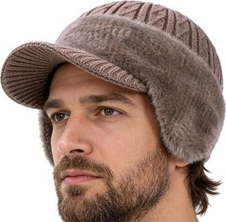 Generico Chapeau en tricot avec bord | Bonnet en tricot doux chaud et respirant, bonnet dhiver pour femme, pour f&ecirc;te, ann&eacute;e, quotidien, int&eacute;rieur, ext&eacute;rieur, T