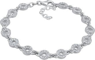 Elli Armbänder - Armband Kreis Rund Elegant Kristalle 925 Silber rh - Gr. 16 CM - in Silber - für Damen