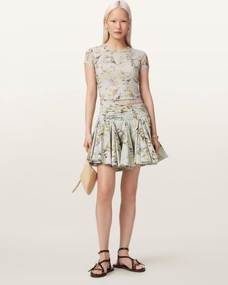 AllSaints Tulip - Rock in der Farbe Carmel Stem Gr&uuml;n