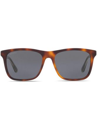 Gucci lunettes de soleil GG0381SN &agrave; monture carr&eacute;e - Marron