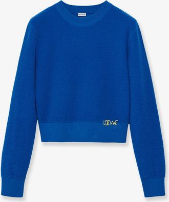 Loewe Wool sweater with contrasting embroidered logo at the bottom - LOEWE - gender_Woman