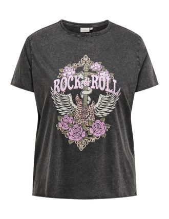 Only Carmakoma Damen Carlucy Life Reg S/S Top JRS Noos, Black, Medium