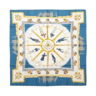 Herm&egrave;s Pre-owned Carr&eacute; 90 Festival des Amazones Scarf - Femme - Pre-owned - Bleu - Taille: ONE Size