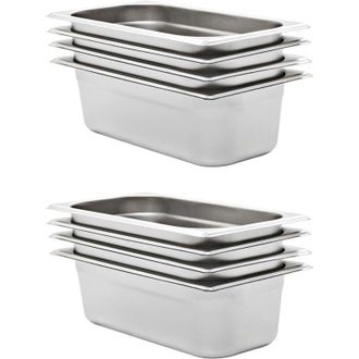 vidaXL Gastronormbeh&auml;lter 8 Stk. GN 1/3 100 mm Edelstahl vidaXL
