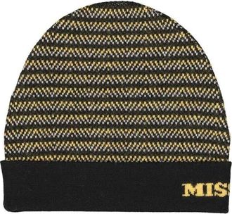 Missoni Caps & M&uuml;tzen - Chevron-Pattern Wool Hat With Ribbed Cuff - Gr. ONE SIZE - in Schwarz - f&uuml;r Damen