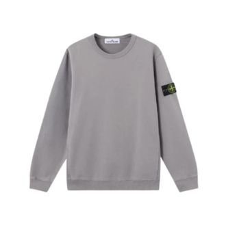Stone Island Sweatshirt aus Baumwolle mit Rundhalsausschnitt - - Sweatshirts & Hoodies - Herren - Grau - XL