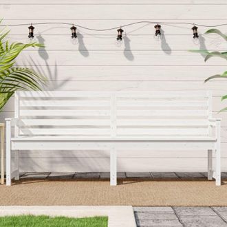 vidaXL Vidaxl - Banc de jardin blanc 203,5x48x91,5 cm bois massif de pin