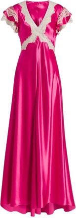 Alberta Ferretti Femme, Robes, Rose, Taille: 34 FR Robe de soir&eacute;e en satin et dentelle